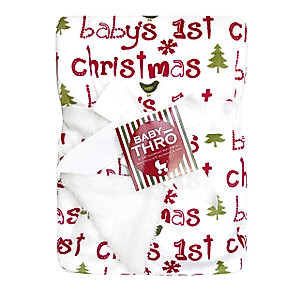 SUAVEC Thro Micromink Decorative Christmas Baby Throw Blanket, 30" x 40" (Baby First Xmas)