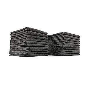 The Rag Company - All-Purpose Microfiber Terry Cleaning Towels - Commercial Grade, Highly Absorbent, Lint-Free, Streak-Free, Kitchens, Bathrooms, Offices, 300gsm, 10in x 10in, Grey (20-Pack)