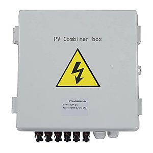 PV Combiner Box, 6 String Solar Combiner Box with 100A Circuit Breaker, 15A Rated Current and 40KA Protective Device IP67 Waterproof for On Off Grid Solar Panel System