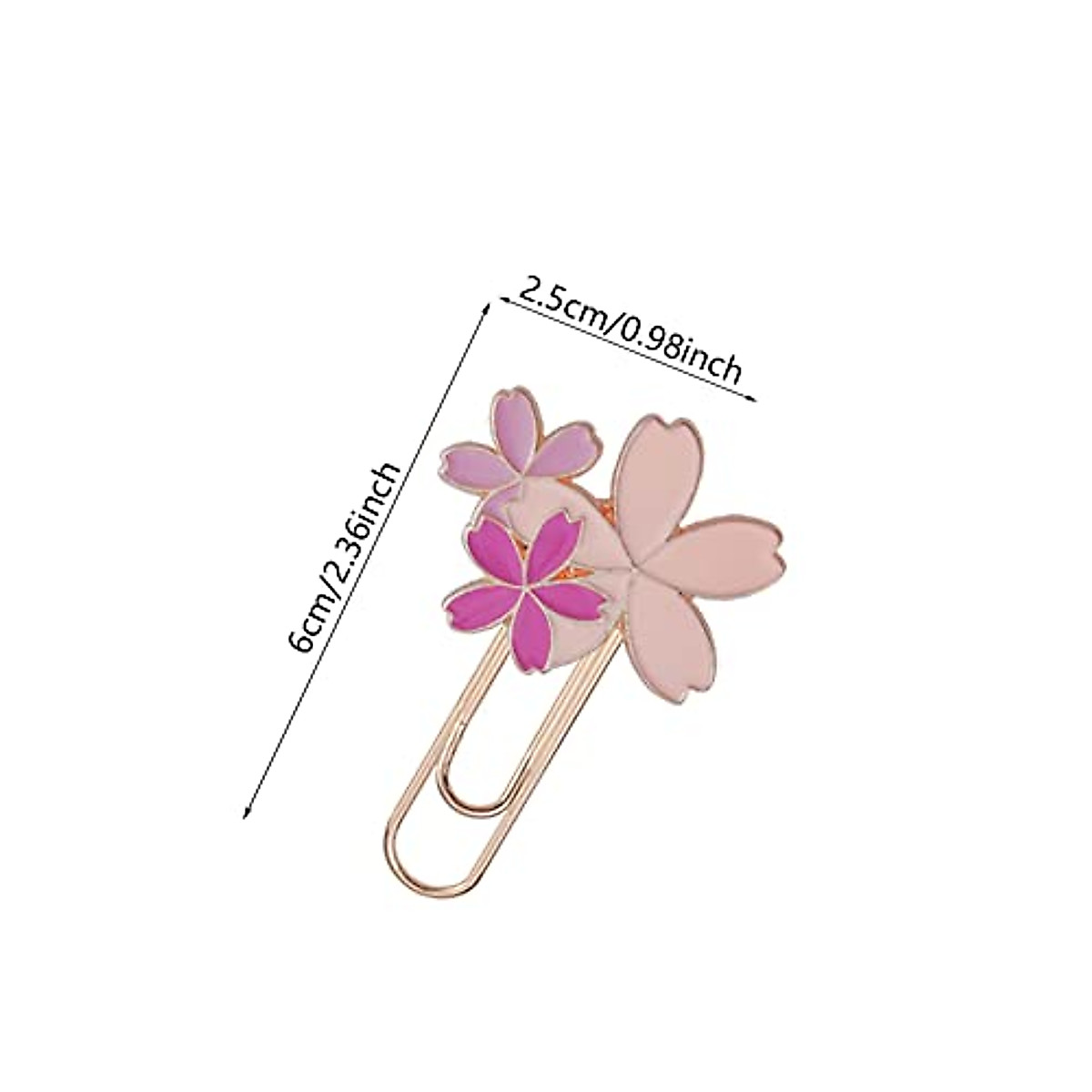 6 Pack Three Cherry Blossoms Cute Paperclip Bookmarks Office Supplies Planner Accessories Clips On Bookmark