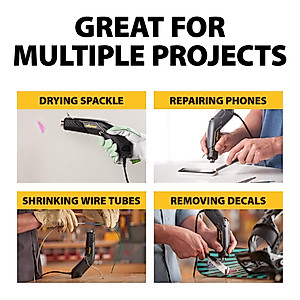 Wagner Spraytech 0503038 HT400 Heat Gun, Dual Temperature Hot Air Tool 680 and 450 Degrees, Shrink Tubing, Embossing, Craft Projects, Sticker Removal Heat Gun