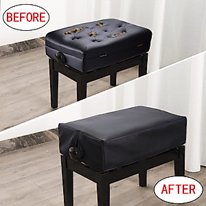 mooson Adjustable Piano Bench Dust Cover Waterproof and Scratch-Resistant Covers Only