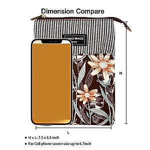 LassZone Womens Small Crossbody Bag Cell phone Bag Floral Pattern Ladies Small Handbag Wallet 5 Pockets Shoulder Bag Messenger Bags