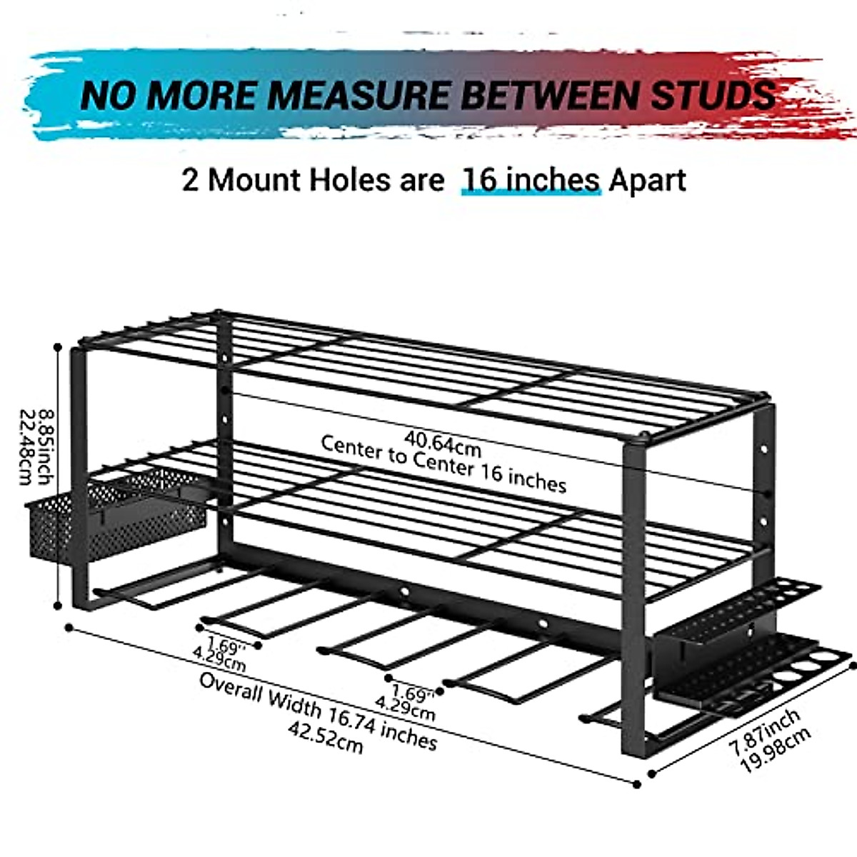 HYSEYY Power Tool Organizer Heavy Duty Garage Organization and Storage for Handheld & Power Tools | Drill Holder Wall Mount | Tool Holder Wall Mount for Garage, Workshop