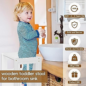 4 in 1 Toddler Kitchen Step Stool, Kitchen Toddler Tower Helper with Whiteboard and Safety Rail, Anti-Slip Protection, Adjustable-Height Kids Learning Standing Tower for Kitchen Counter Bathroom Sink