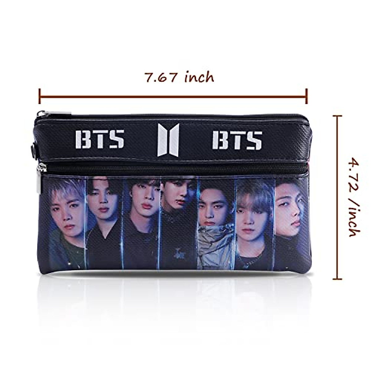 G-Ahora Kpop Bangtan Boys Leather Wallet Bangtan Boys Purse Credit Card Holder with Bangtan Boys Lanyard Kpop Bangtan Boys Postcards for Army Gifts(WC Bangtan Boys)