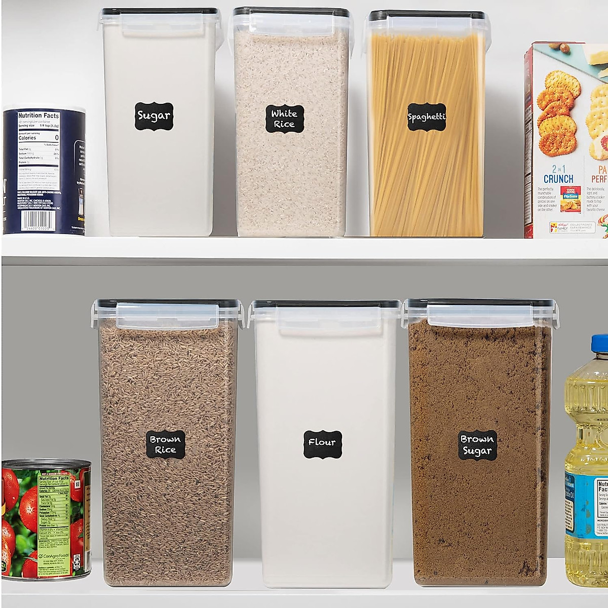 Extra Large Food Storage Containers with Airtight Lids, Set of 2 (8.5L / 287 Oz) MAXIMIZE Storage Space for Flour Sugar Rice Baking Supply, Kitchen & Pantry Bulk Food Storage for Kitchen Organization