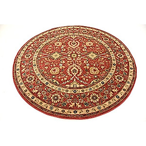 Unique Loom Edinburgh Collection Classic Oriental Traditional French Cottage Inspired Intricate Design Area Rug, 6 ft x 6 ft, Red/Beige