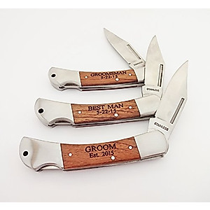 Personalized Pocket Knife Laser Engraving Included in Price 4 1/2" Folded with 3" Blade