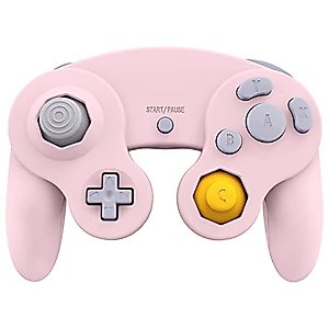 eXtremeRate Cherry Blossoms Pink Faceplate Backplate for Nintendo Gamecube Controller, Soft Touch Replacement Housing Shell Cover w/Buttons for Nintendo Gamecube Controller - Controller NOT Included