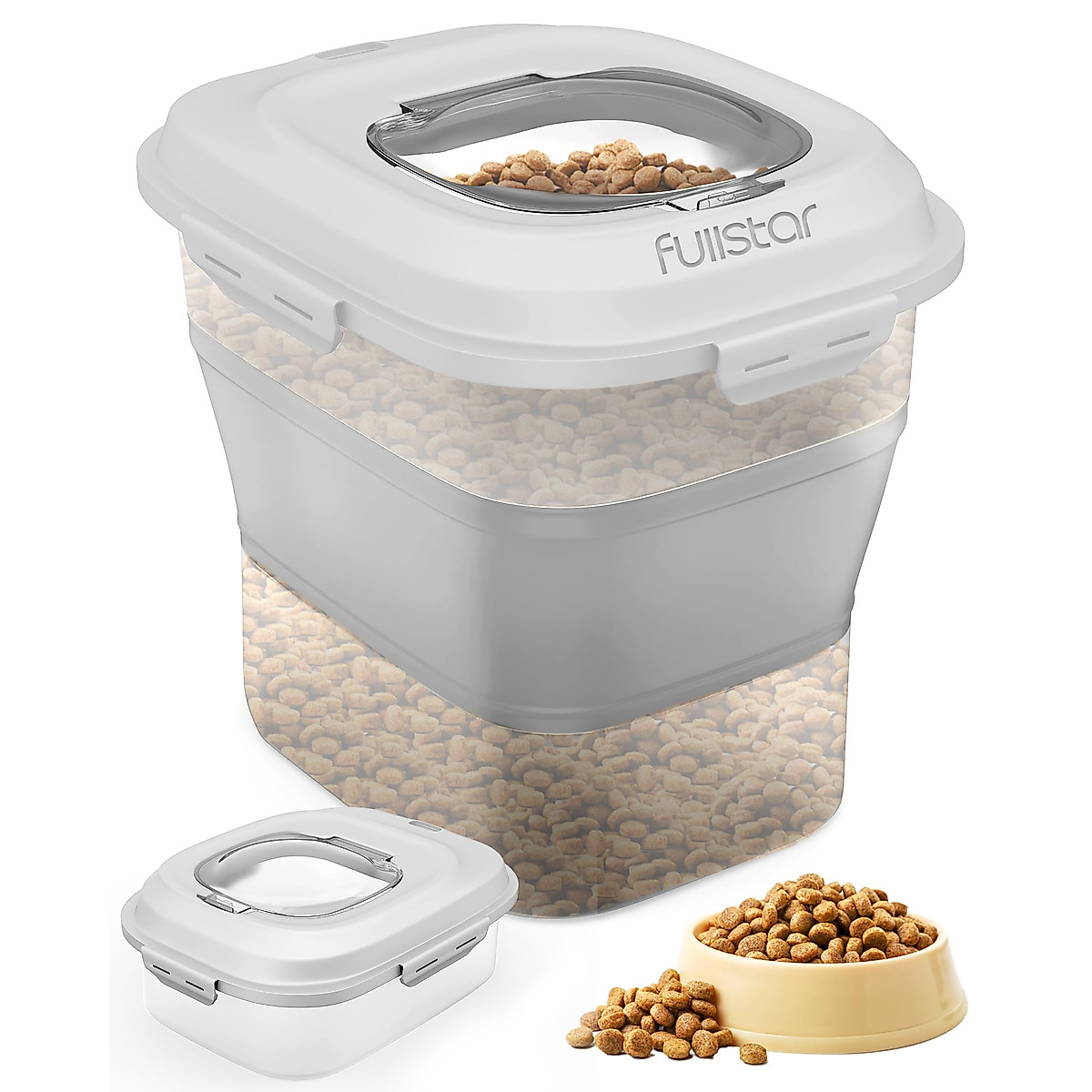 fullstar Large Dog Food Storage Container Up to 37.5 lbs Capacity - Collapsible Pet Food Storage - Pet Food Container - Dog Food Storage - Dog Food Bin - Pet Food Storage Containers - Dog Food Holder
