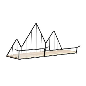 GRIRIW 1pc Creative Iron Art Storage Rack Drink Shelf Wall Small Wire Storage Baskets for Shelves Sundries Organizer Decorative Storage Basket Wall Mounted Shelves Wall Shelves Log Black