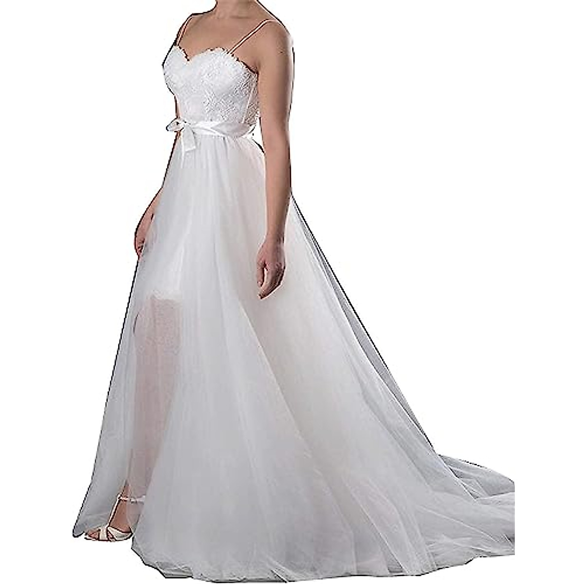 Women Wedding Maxi Tulle Skirts Detachable Train Overskirt Overlay Long Bridal Floor Length Ivory