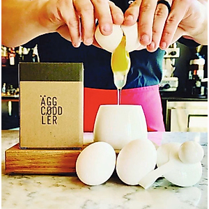 AggCoddler - XXL Porcelain and Silicone Egg Cooker, Scandinavian Egg Coddler Poacher