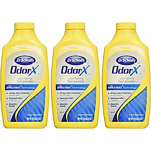 Dr. Scholl's Odor-Fighting X Foot Powder, Yellow, 6.25 Ounce (Pack of 3)