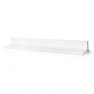 Americanflat 24 Inch White Floating Shelf with Lip - Long Wall Mounted Storage Ledge for Bedroom, Living Room, Bathroom, Kitchen, Office and More
