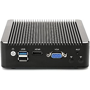 Firewall Micro Appliance,Fanless Mini PC with Intel Celeron J4125 Quad Core,4 Intel I225 Gigabit LAN,VGA/HDMI/USB,AES-NI,Barebone No Ram No SSD