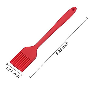 KUFUNG Silicon Basting Brushes, Heat Resistant Pastry Brushes, Spread Oil Butter Sauce Marinades for BBQ Grill Barbeque & Kitchen Baking, Cooking (M, Cherry Red)
