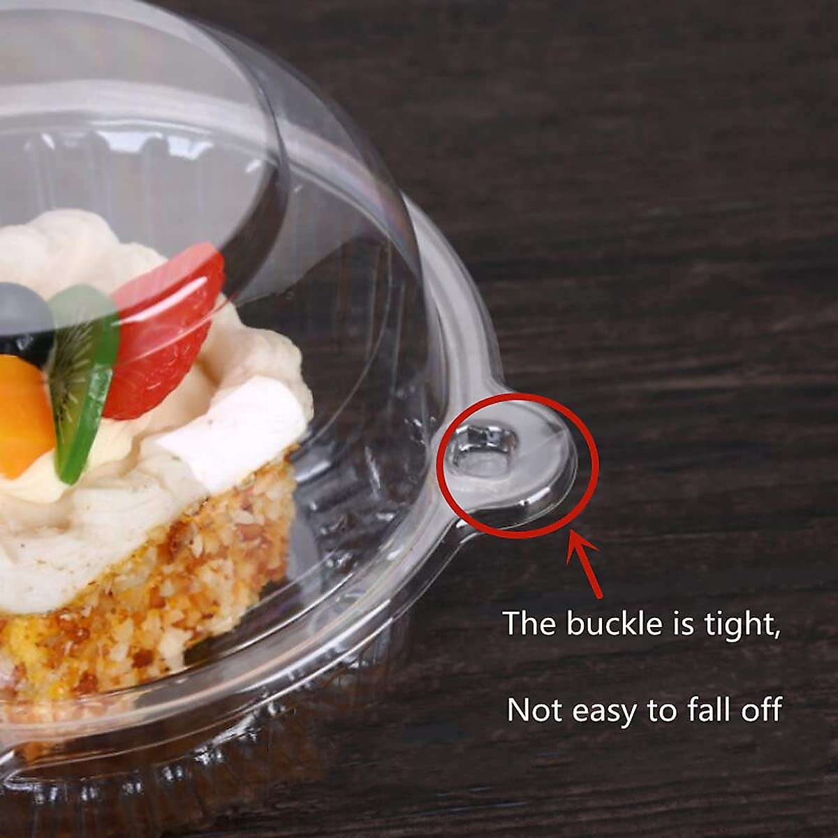 Skydume 100 PCS Plastic Single Individual Cupcake Muffin Dome Holders Cases Boxes Cups Pods