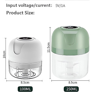 USB Rechargebale Electric Garlic Grinder - Mini Portable Wireless Food & Nut Chopper for all Nuts Electric, Small Chopper Blender Food Processor, Electric Onion Meat Nut Chopper Vegetable Cutter