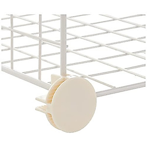 Amazon Basics 6 Cube Wire Grid Storage Shelves, Stackable Cubes, White, 14.6" D x 30.3" W x 44.8" H