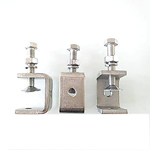 Kyien 4Pieces 304 Stainless Steel C-Clamp Heavy Duty C-clamp Woodworking Welding Building Household Tiger Clamp G-Clamp