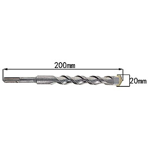 Utoolmart Masonry Drill Bit 20mm x 200mm Carbide Tipped Rotary Hammer Bit 9mm Round Shank for SDS Impact Drill 1Pcs