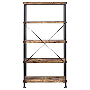 Coaster Home Furnishings Bookcase, Antique Nutmeg and Black