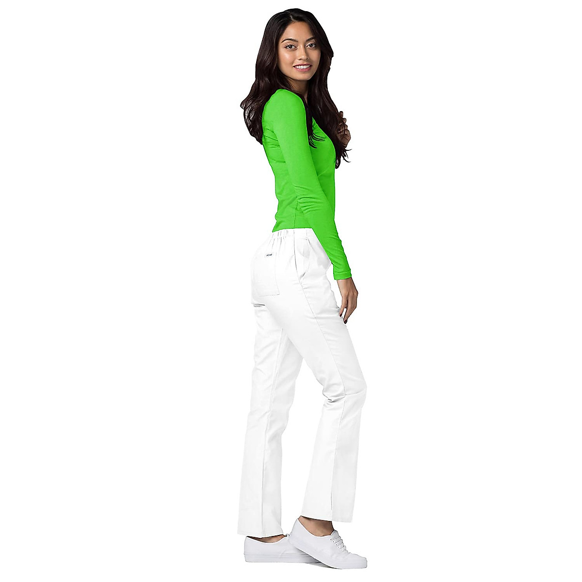 Adar Uniforms Underscrubs for Women - Long Sleeve Comfort Tee - 2900 - Neon Lime Green - L