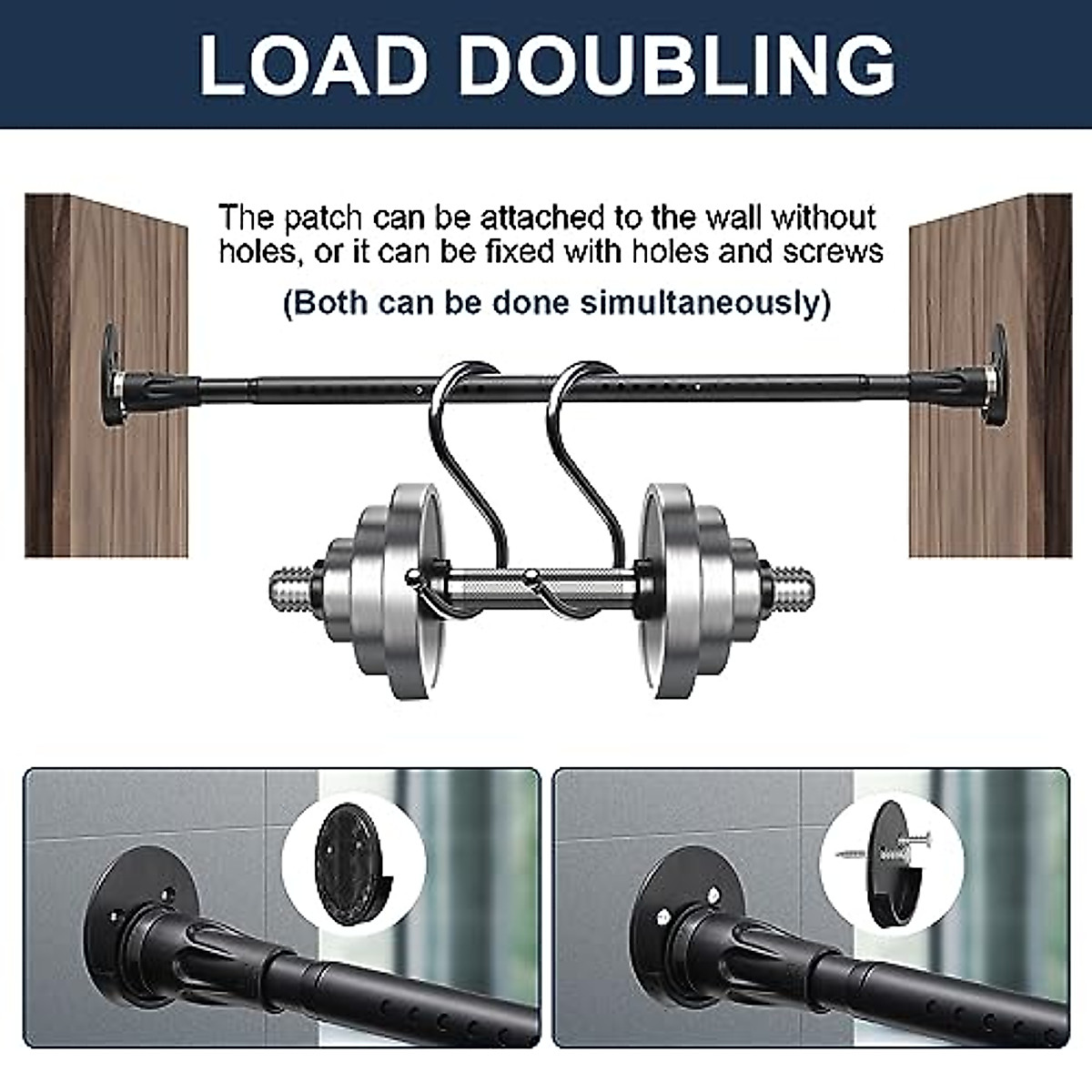 Shower curtain rod，Black shower curtain rods No Drilling Expandable Spring Loaded Curtain Tension Rod Adjustable 43 to 73 inch doesn't rust