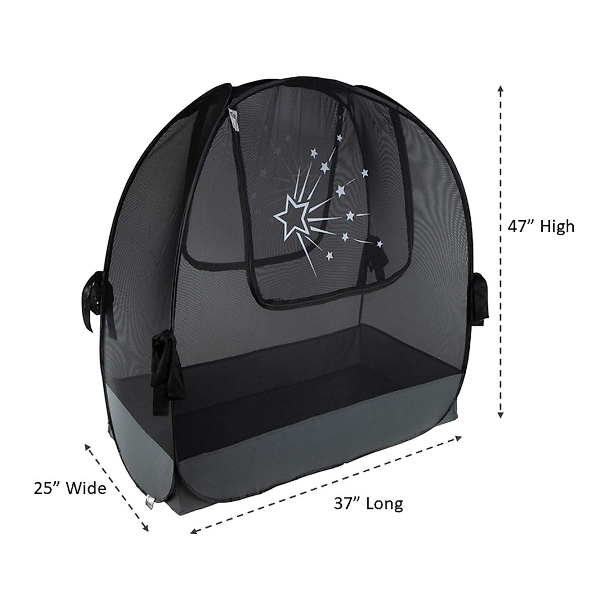 Aussie Cot Net Crib Tent Fits a Pack n Play - Portable Travel Tent to Keep Baby from Climbing Out - Black Crib Netting Helps Settle Baby to Sleep Better and Longer