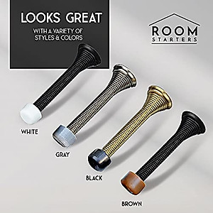 Door Stop Bumper Tips - 20 Pack White Silicone Rubber Replacement Stopper Ends with Universal Fit by ROOM STARTERS