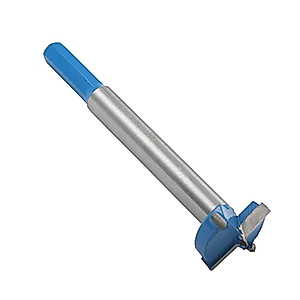 Utoolmart Forstner Drill Bits, 30mm/1.12 Inch Cemented Carbide Wood Cutter Tool, Round Shank Woodworking Hole Saw Cutter, Length: 125mm (Blue)