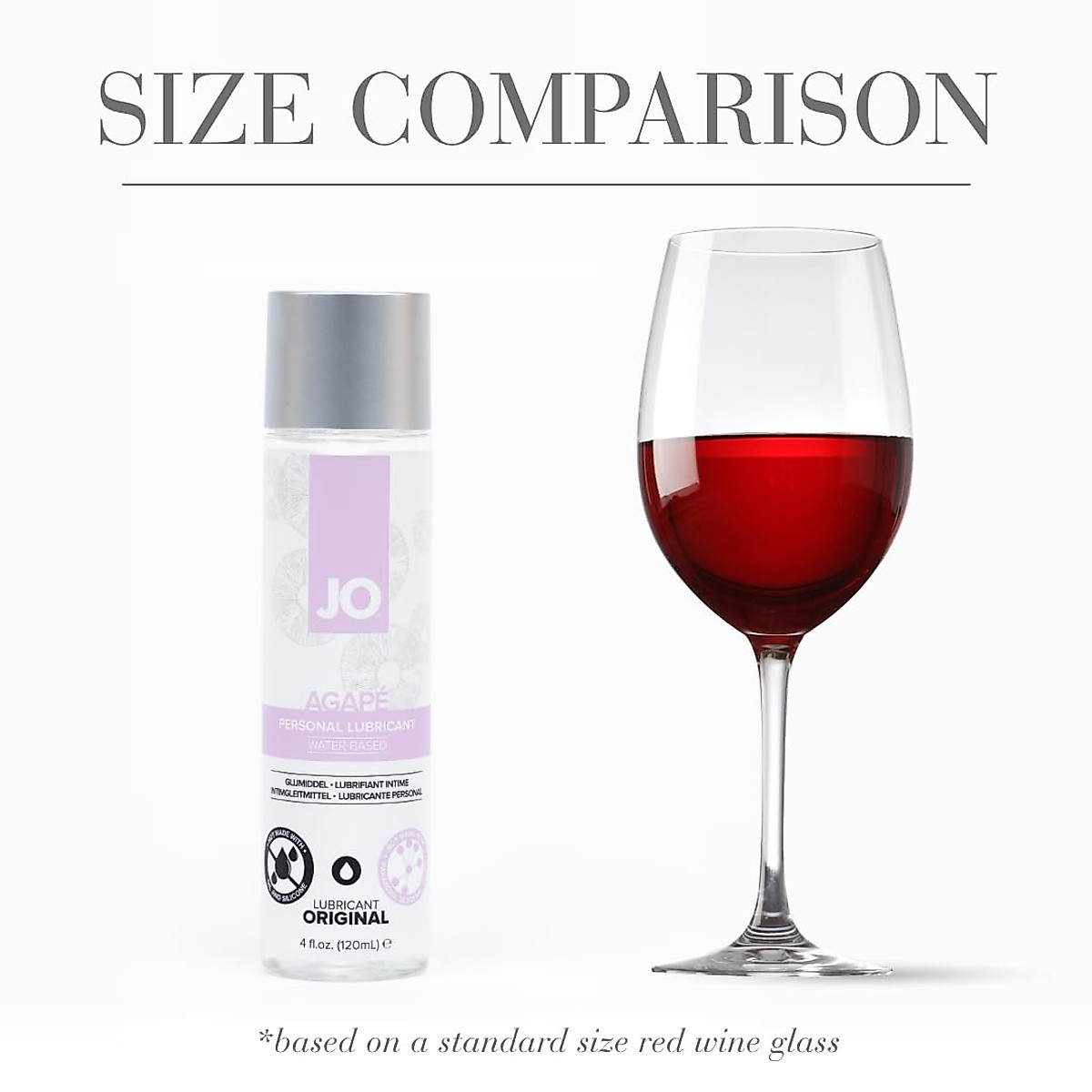 JO Agape Original Lubricant, Made for Sensitive Skin, pH Balanced, Lube for Men, Women and Couples, 4 Fl Oz