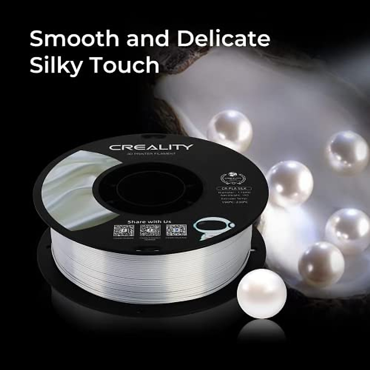 Creality Rainbow Silk PLA 3D Printer Filament 1.75mm, Gradient Multicolor, High Smoothness & Toughness, -0.02mm, 3D Printing Filament 1KG/2.2lb (Rainbow)