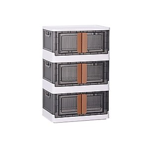 ZUOKEMY Storage Bins With Lids - Plastic Storage Bins For Collapsible Closet Organizers, Closet Organizers And Storage Bins And Double Opening Folding Storage Bins For Home And Toy Storage