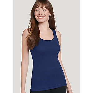 Jockey Women's Activewear 100% Cotton Rib Tank, Just Past Midnight, S