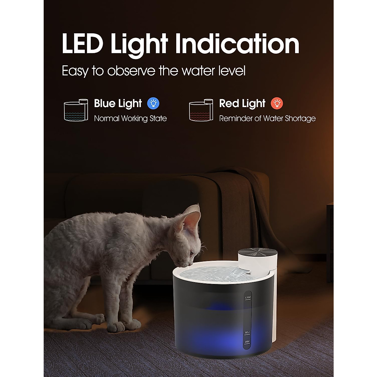 WOPET Cat Water Fountain, 𝟑.𝟓𝐋 Cat Fountain Water Dispenser with BPA-Free, Ultra Quiet Dog Water Fountain for Cats Inside, W500 Pet Water Fountain for Cats, Dogs