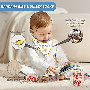 Pregnancy Gifts for First Time Moms Dad, Mommy and Daddy Est 2024 Stainless Steel Wine Tumbler Set with Onesie Baby Socks Drool Bib Decision Coin - Top New Parents Gifts Idea for Gender Reveal