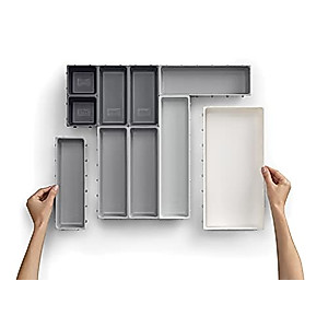 Joseph Joseph Blox Drawer Organizer, 10 Piece, Grey