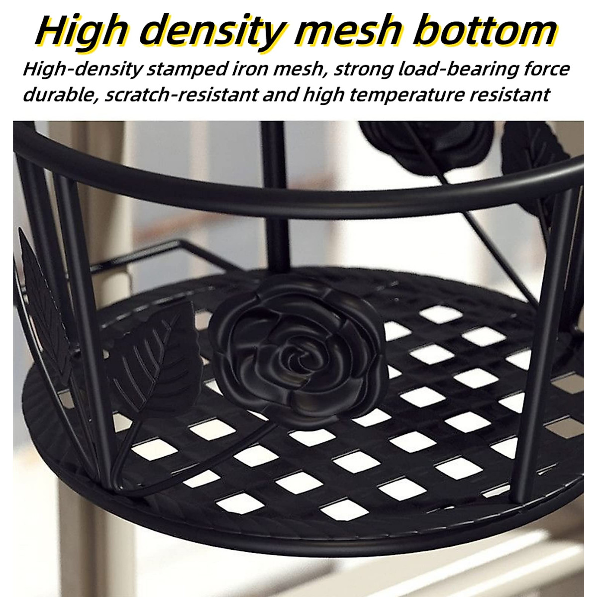 KIPAACCL Balcony Planters Railing Hanging Flower Pot Holders 2 Pack,Plant Iron Racks Fence Metal Potted Stand Mounted Balcony Round Plant Baskets Shelf Container Box for Indoor&Outdoor Use