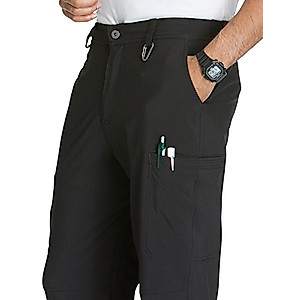 Cherokee Men's Scrub Pants Modern Fit 6 Pockets Tapered Leg with Drawstring CK200A, M, Black