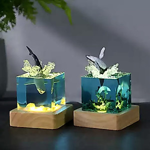 Mountain Peak and USB Resin Molds Set with 8G USB Driver, Jellyfish, Whale, Seahorse, Pufferfish, Diver 19-kit, for Epoxy Concrete Clay, Make Dioramas Landscape, Necklace Pendant, Paperweight