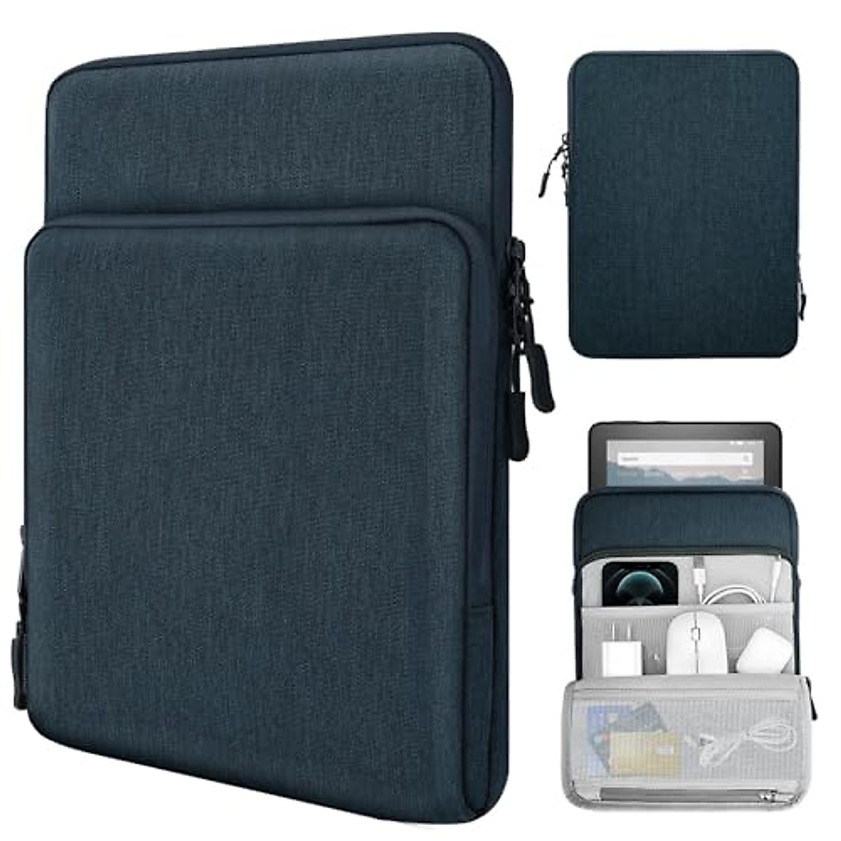TiMOVO 8-9 Inch Tablet Sleeve Case for All-New iPad Mini 7 (A17 Pro, 2024), iPad Mini 6 (8.3-Inch, 2021), iPad Mini 5/4/3/2/1, Protective Pouch Bag with Multiple Pockets, Indigo
