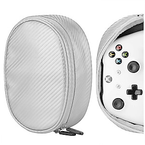 Geekria Controllers Carrying Pouch Travel Bag, Compatible with Google Stadia, Sony PlayStation 5, Dual Sense Edge, PS5 / PS4, Switch Pro Series x, Xbox Wireless, Portable Protector Case (Silver)