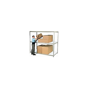 Global Industrial Wide Span Rack 72x36x96, 3 Shelves Deck 900 Lb. Cap Per Level, Gray