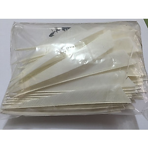 JIEXI HWYP Archery Fletches 5" Turkey Feather Shielded Shape Pack of 100 (White, Left Wing)