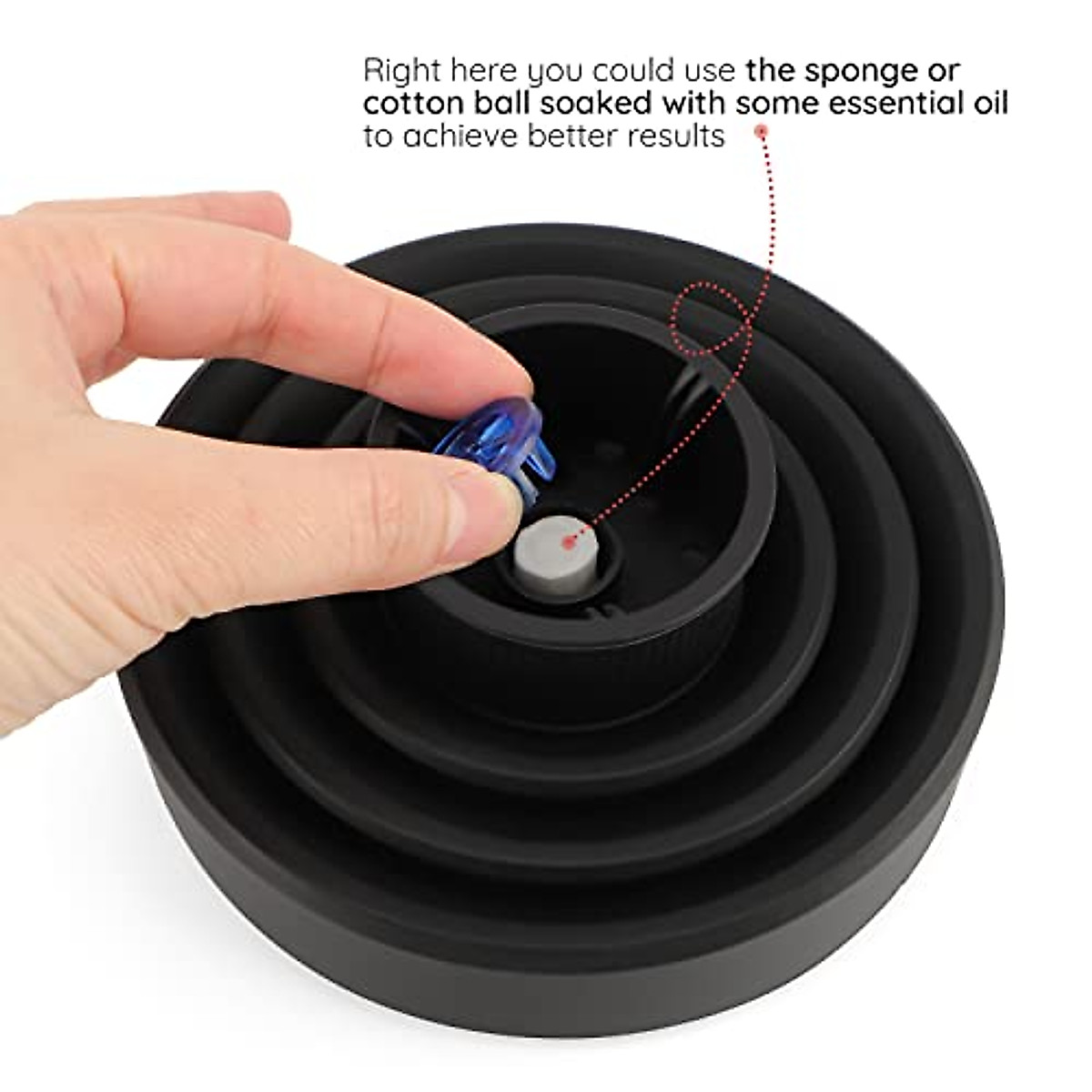 Travel Hair Dryer Diffuser, Segbeauty Collapsible Portable Hair Diffuser, Profession Blow Dryer Diffuser Attachment for Natural Thick Hair, Suitable for Nozzle 1.65 inches to 1.77 inches - Black