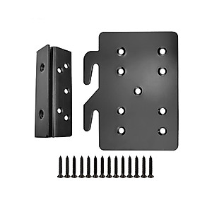 Bed Frame Post Double Hook Slot Hardware Attachment Bracket，Bed Rail Hooks Cold Rolled Steel 5''×4¼''，Thickness 2 mm, Heavy Duty for Plates Bed Accessories with Screws Included（4 Sets ） (5''×4¼'')
