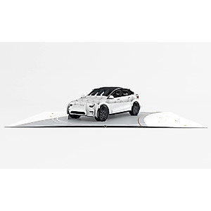 Pop Up 3D Greeting Card for Tesla Model Y New Owners, Fans - Love, Birthday, Christmas, Congratulations, Surprise - Blank Insert Personalized Message - 5x7 Inches - 5 Seats (White - 20" - aB - 5)